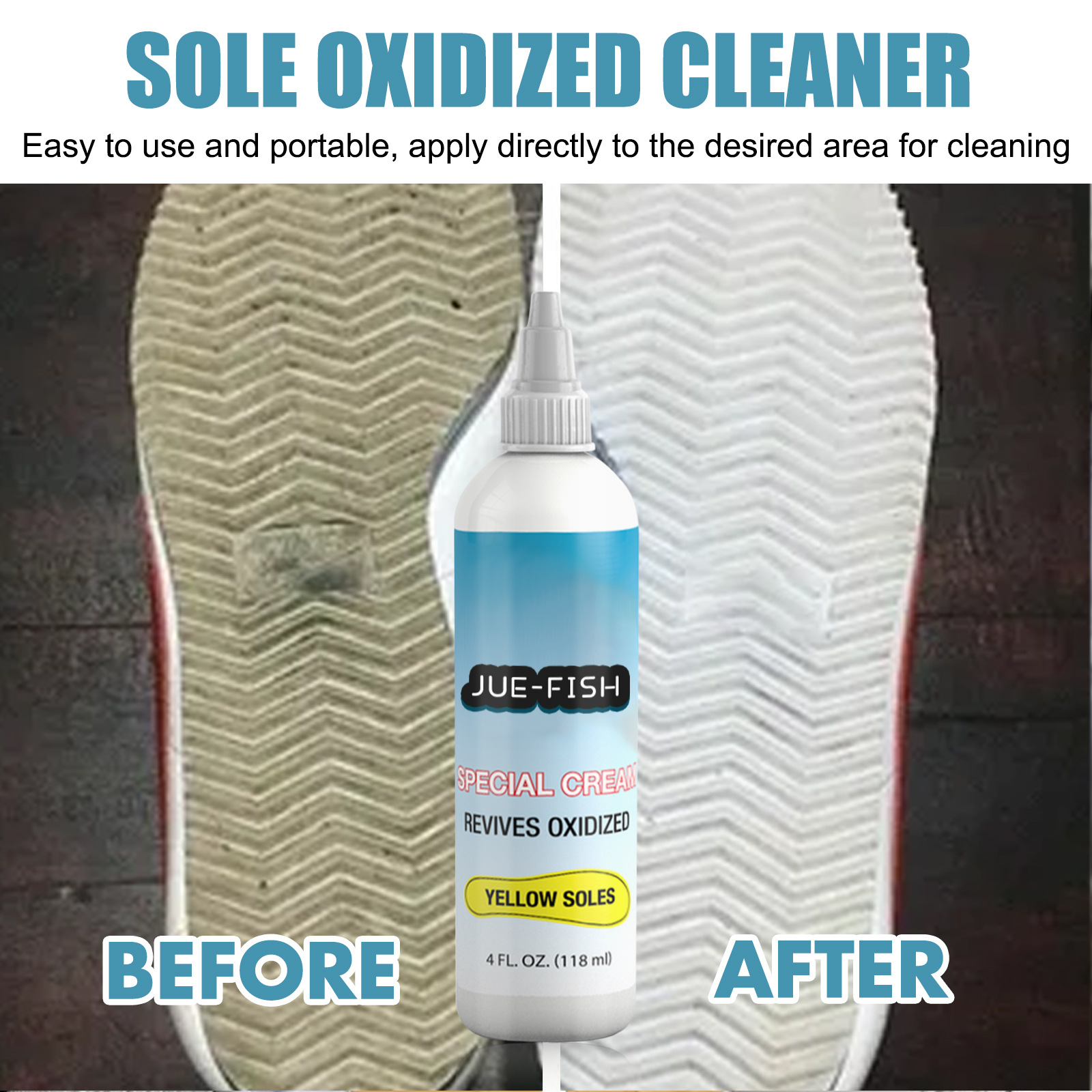 JUE-FISH Sole Oxidation Cleaner Pequeno Limpador De Calçados Branco ...
