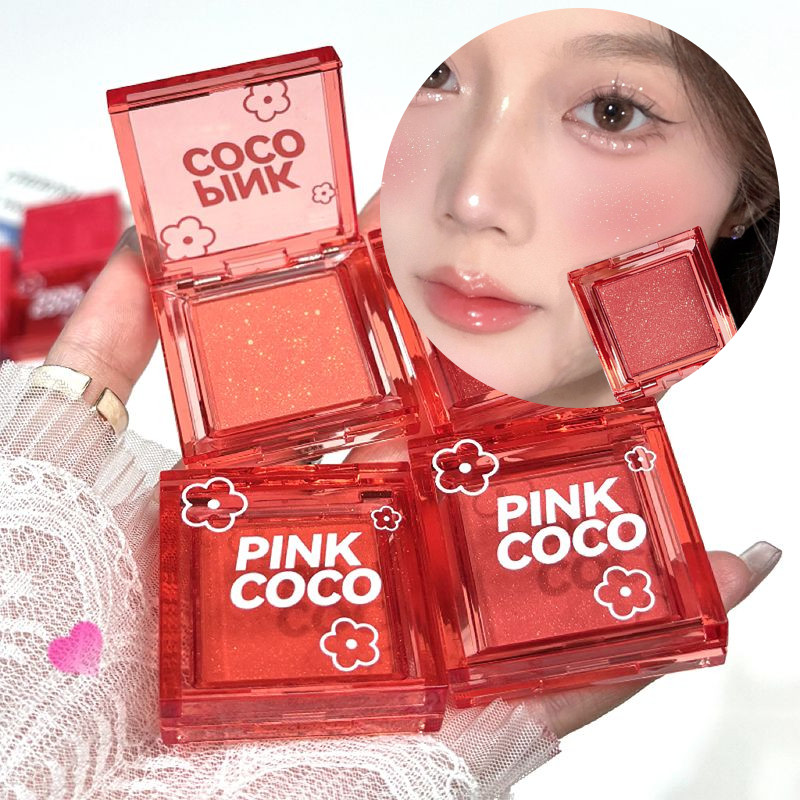 Pink Coco Maquiagem Blush Blusher Material Glitter Vermelho E Brilhante ...