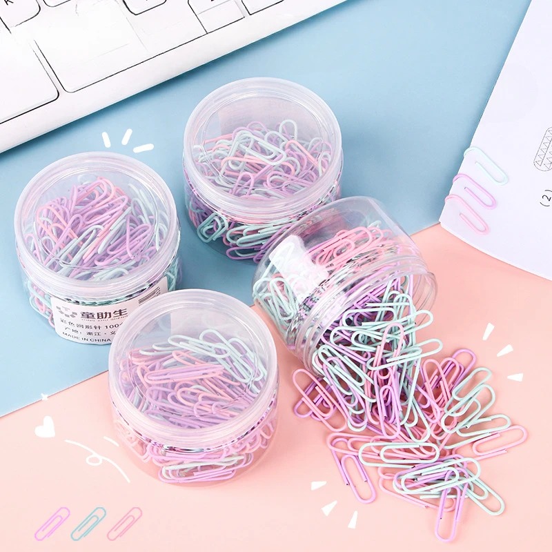 Novo 1 Caixa Clip De Papel Colorido 160pcs Metal Memo Bookmarks ...