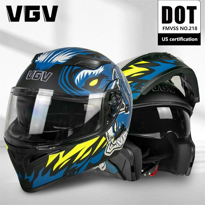 Capacete de Motocicleta Vgv Capacete de Motocicleta Homens Mulheres Capacete Revelador de Outono ...