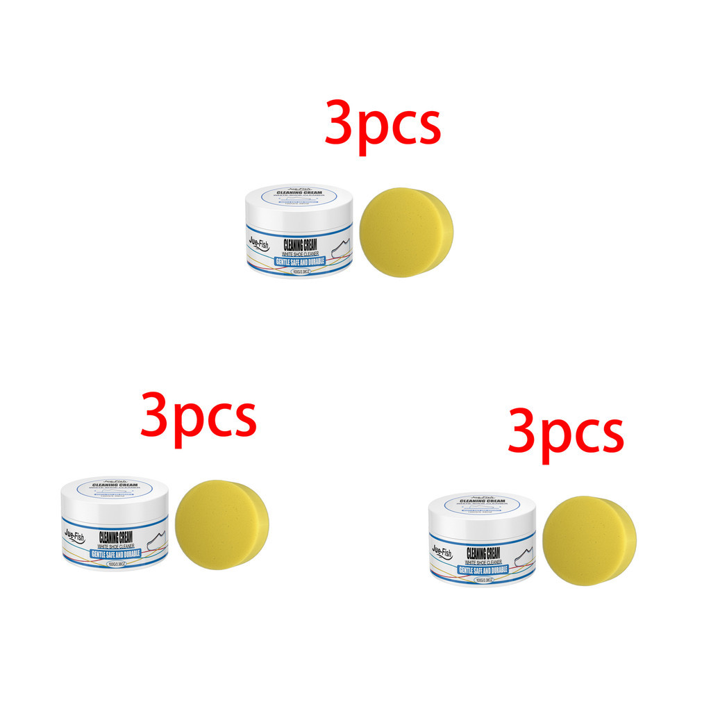 Jue-Fish Creme De Limpeza De Sapatos Brancos Com Esponja Conjunto De 3 ...