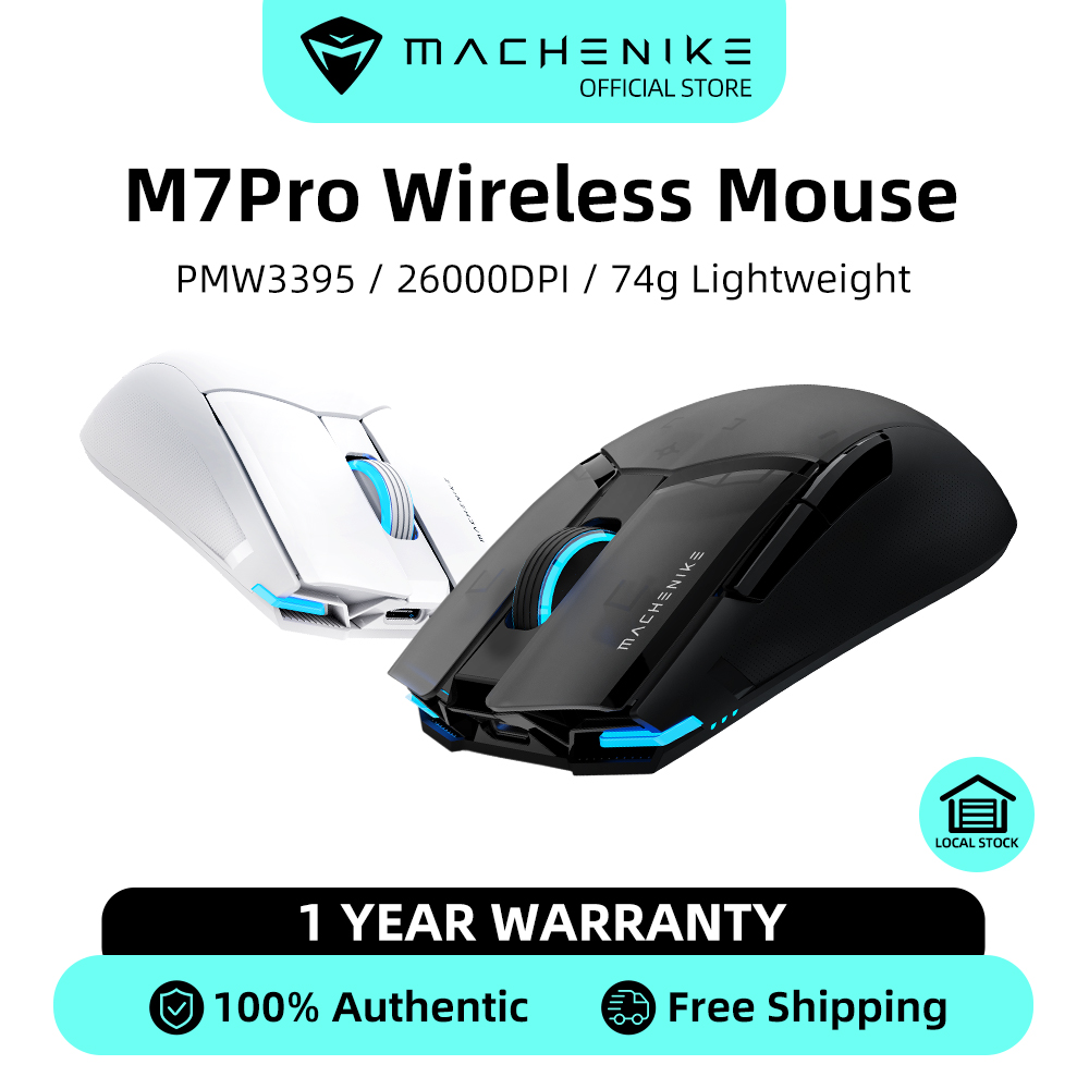 Rato Machenike M7 Pro Gaming Mouse PAW3395 , PAW3104 Sem Fio De Modo Duplo Ultra-Leve Para Jogos ...