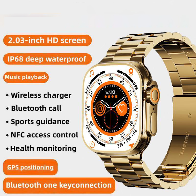 Ultra Max Gold Smart Watch Bluetooth Chamada Sem Fio De 2,2 Polegadas ...