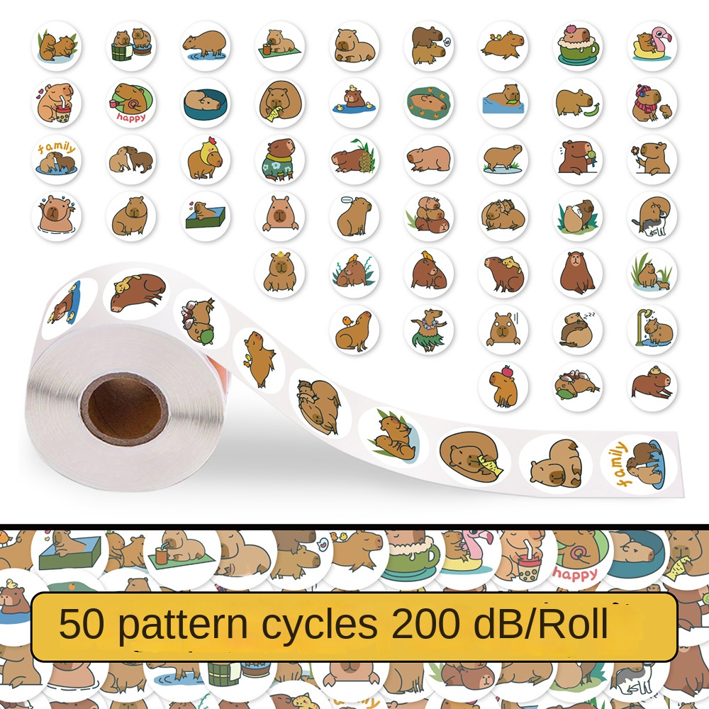 200Pcs Adesivos Capybara Roll Stickers Graffiti Decorativos para Malas ...