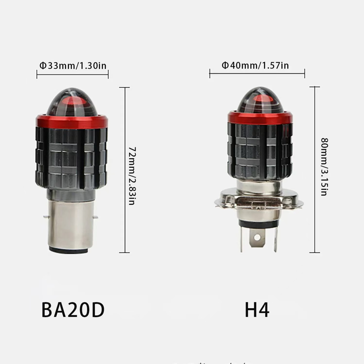 Novo sucesso de vendas - Farol de moto H4 BA20D 20W alta intensidade ...