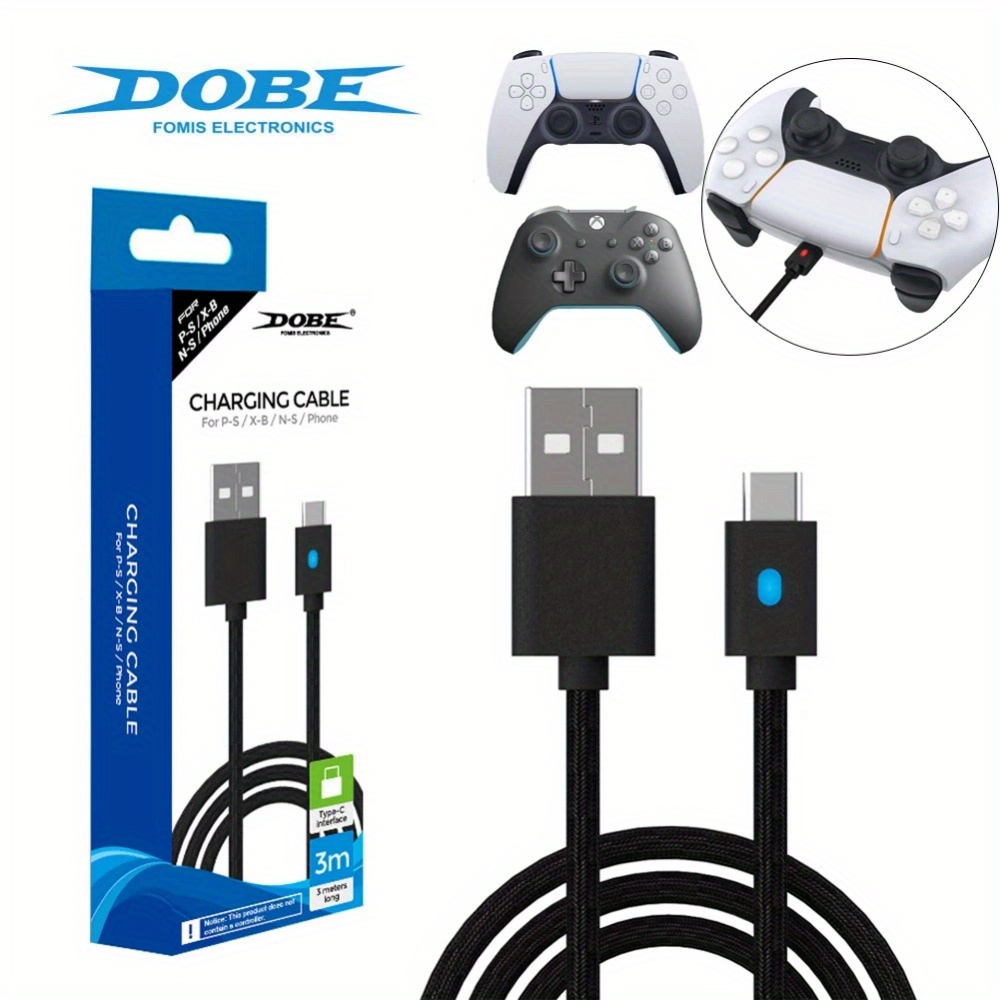 Cabo de Carregamento 3M para PS5/PS5 Slim/Xbox S X/Switch NS Pro ...