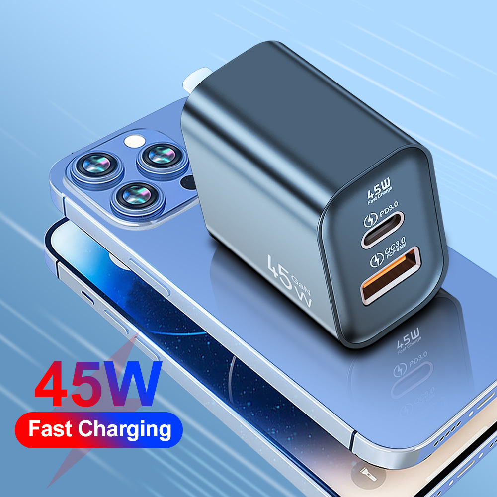 Carregador de Parede USB PD 45W Carregamento Rápido para Smartphone Universal Android | Shopee ...