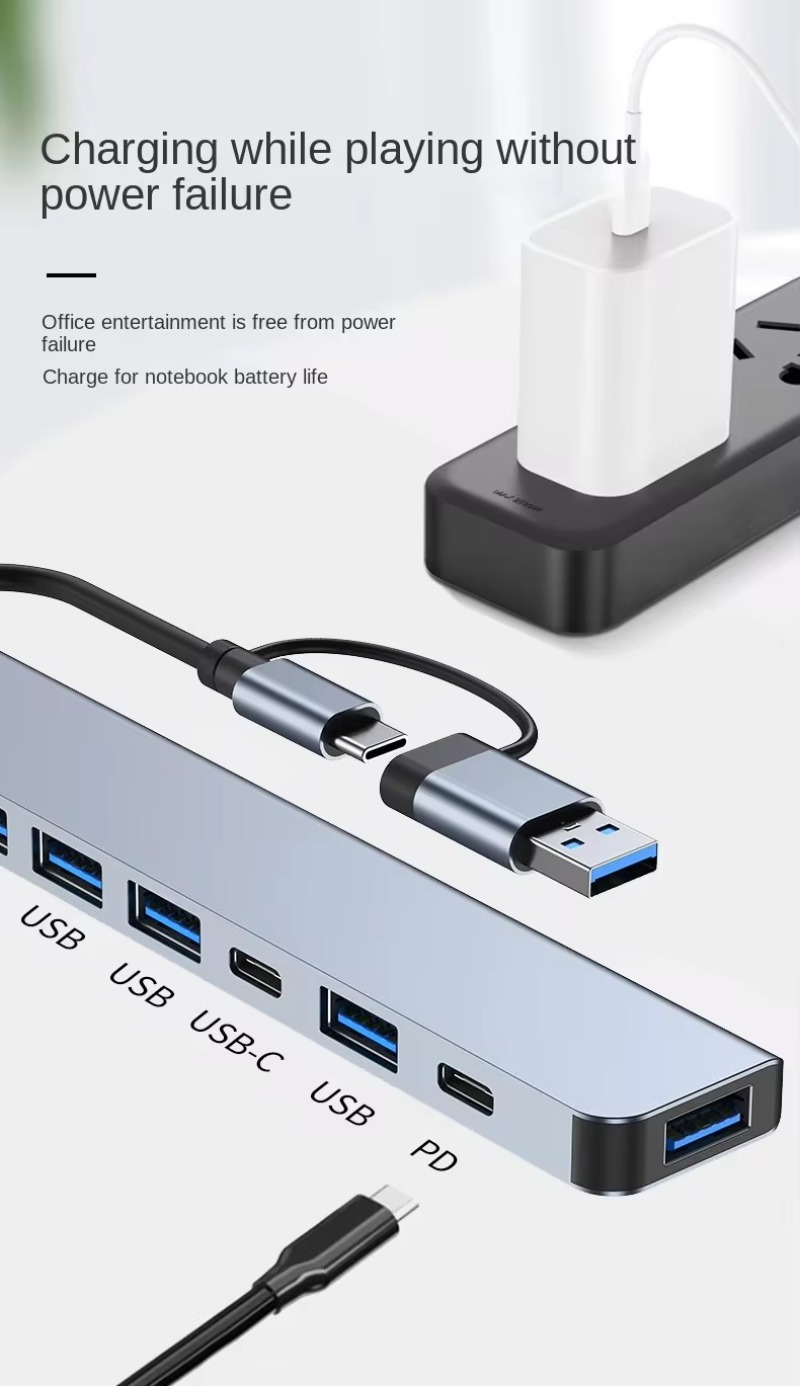7 Em 1 usb c hub splitter Dados usb3.0 Estação De Acoplamento Adaptador ...