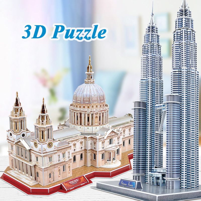 3D Puzzle Paper Kids World Famous City Building Model Urban Landscape ...