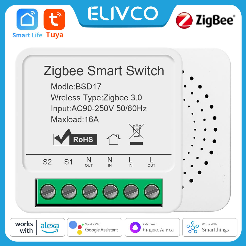 16A Tuya Zigbee Smart Switch Module Suporta Controle Bidirecional Life App Remoto Trabalho Com ...