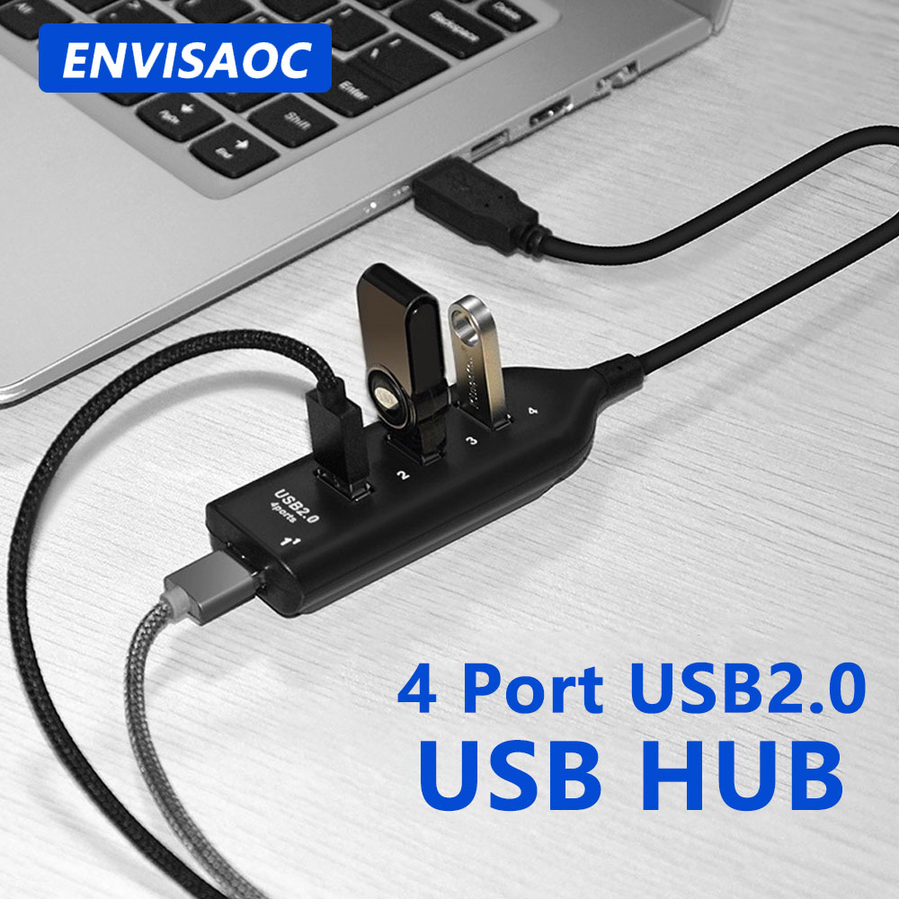 Originalidade USB Hub Splitter USB2.0 4 Portas Multi-Carregador Para PC ...