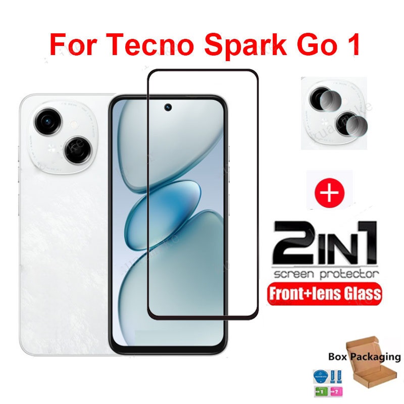 Novo Novo Filme de Vidro Temperado HD Transparente 2 em 1 para Tecno ...