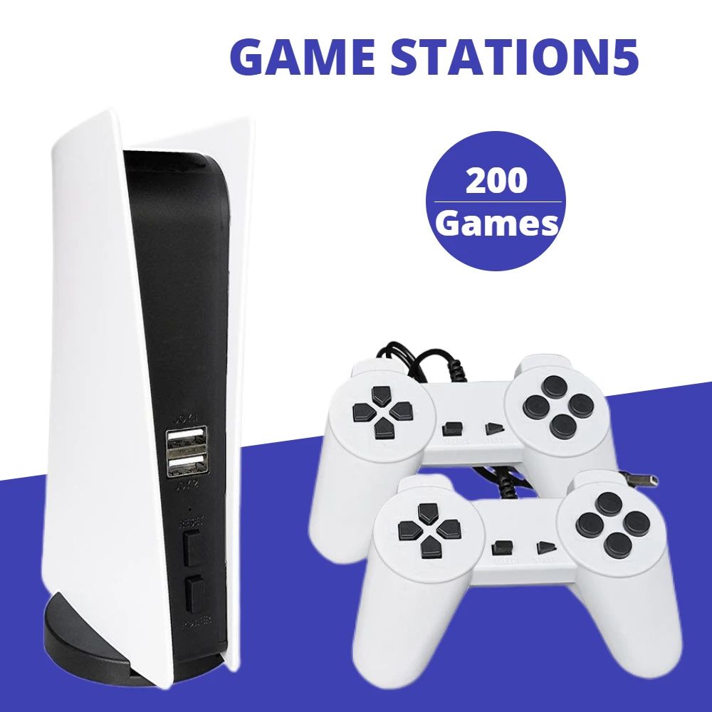 GS5 Game Console 8 Bit USB Wired Player 200 Classic Games Retro AV ...