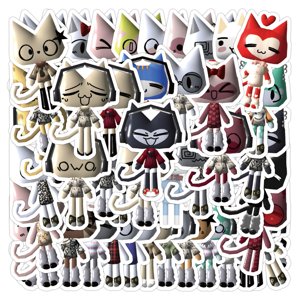 52Pcs Autocolantes Inoue Dora Cat Series Graffiti Stickers Para Malas ...