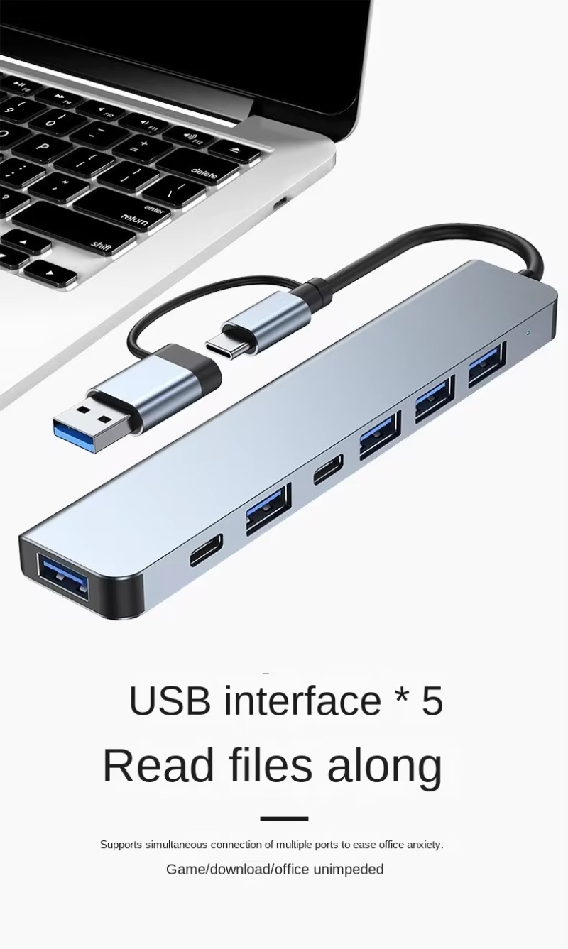 7 Em 1 usb c hub splitter Dados usb3.0 Estação De Acoplamento Adaptador ...