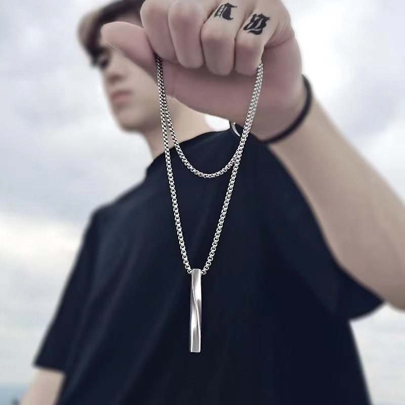Colar De Coluna Em Espiral De Aço Hip Hop Punk Titânio Para Homens ...