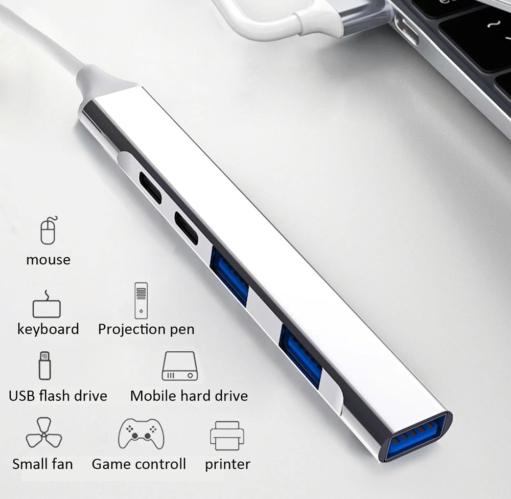 Hub USB C 5 em 1 com Carregamento PD, Tipo C 3.0, Alumínio para ...