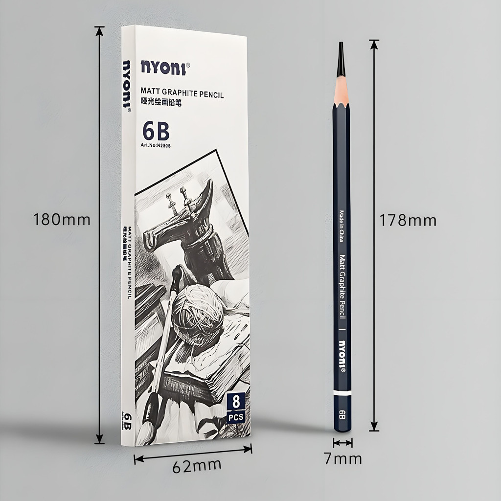Lápis De Grafite Mate HB 2B 4B 6B 8B 12B Estudantes Artísticos Conjunto ...