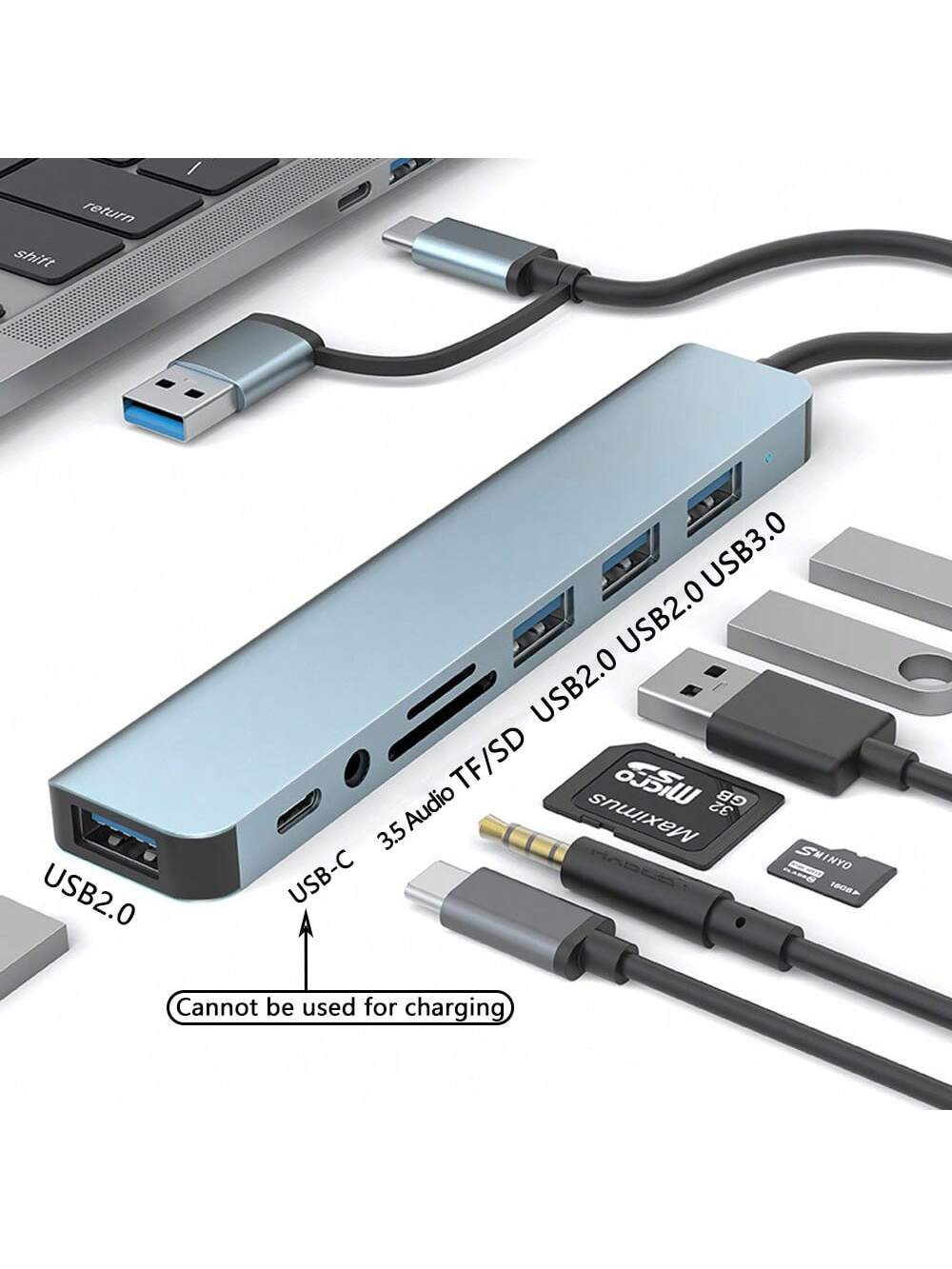 Novo Hub USBC - Adaptador Type-C para USB - Estação de docagem USB 3.0 ...
