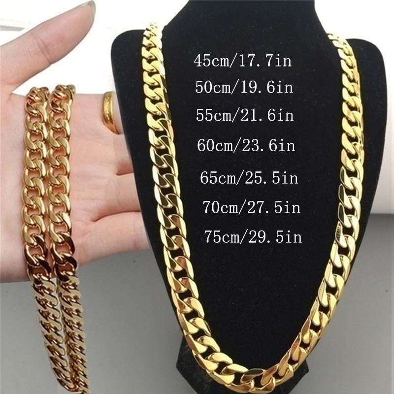 1 Pacote Colar de Metal Amarelo para Homens e Mulheres, Corrente de ...