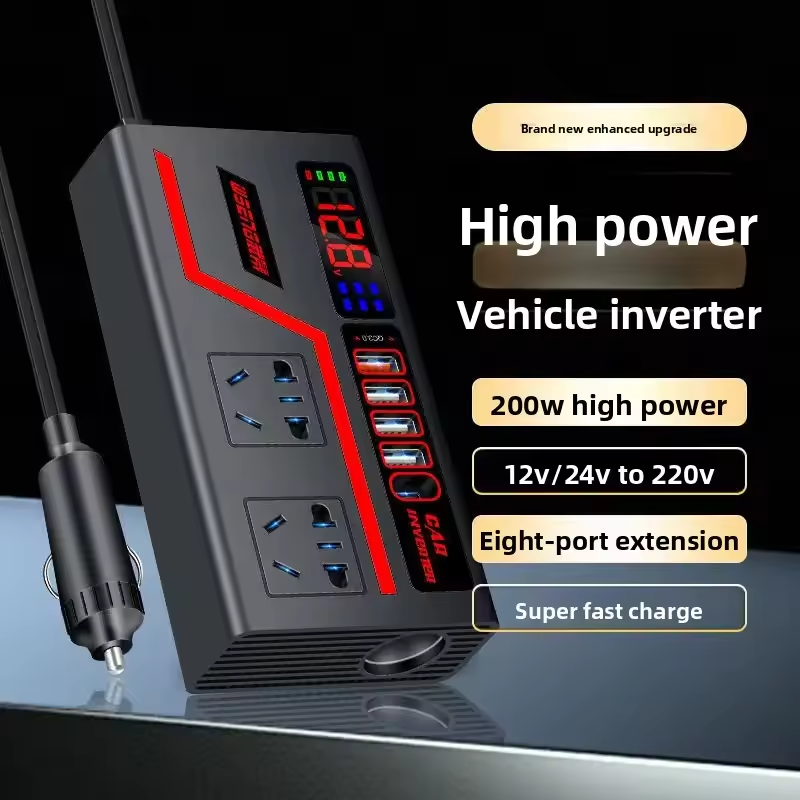 Inversor De Carro Com Carga Rápida, Display Digital, 12v Para 110v, 24v ...