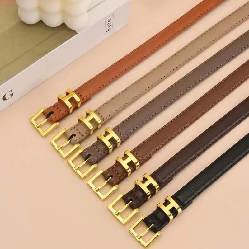 Cintos Mulher Novo Couro Real Cinto Fivela De Ouro Simples Meninas ...