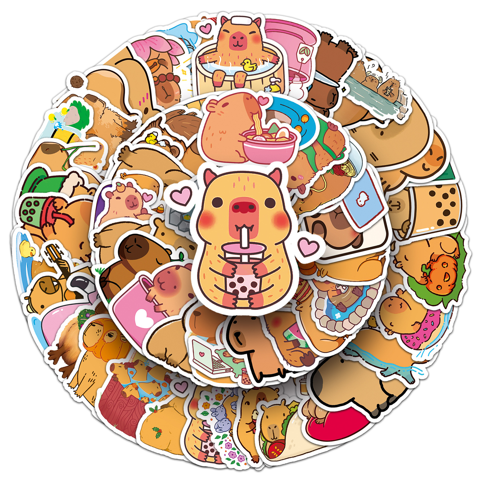 100 Peças Capivara Graffiti Adesivos Versão Q para Capacete e Decoração ...