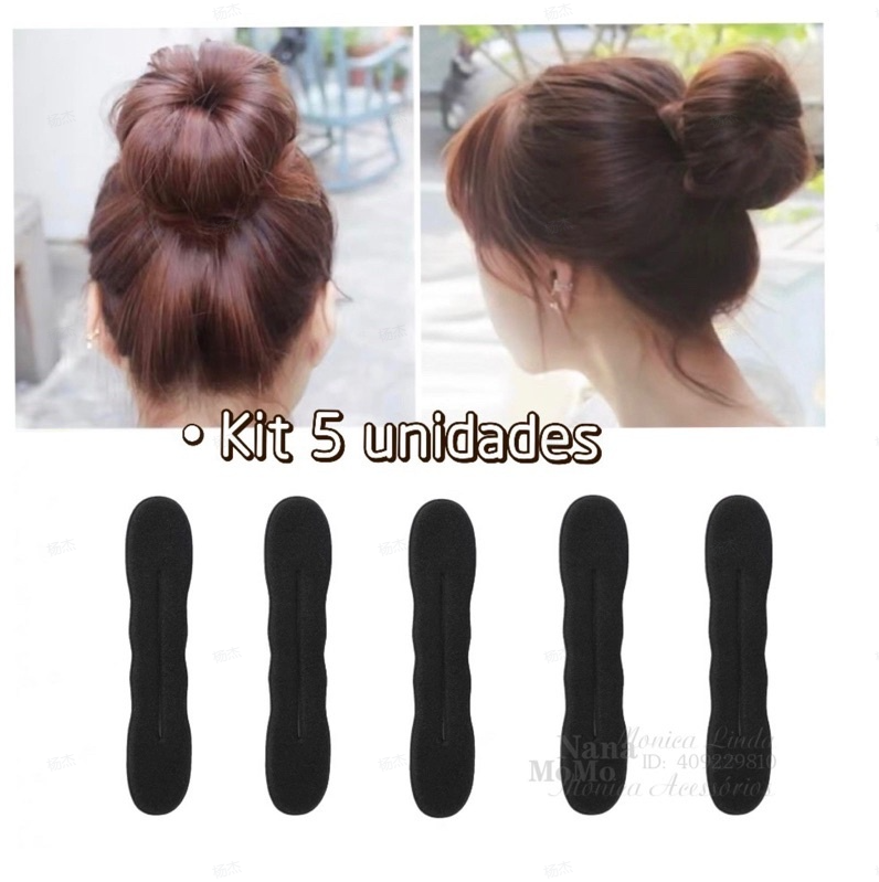 5 Peças De Fazedor De Coque Para Meninas: Donut De Cabelo, Clip De ...