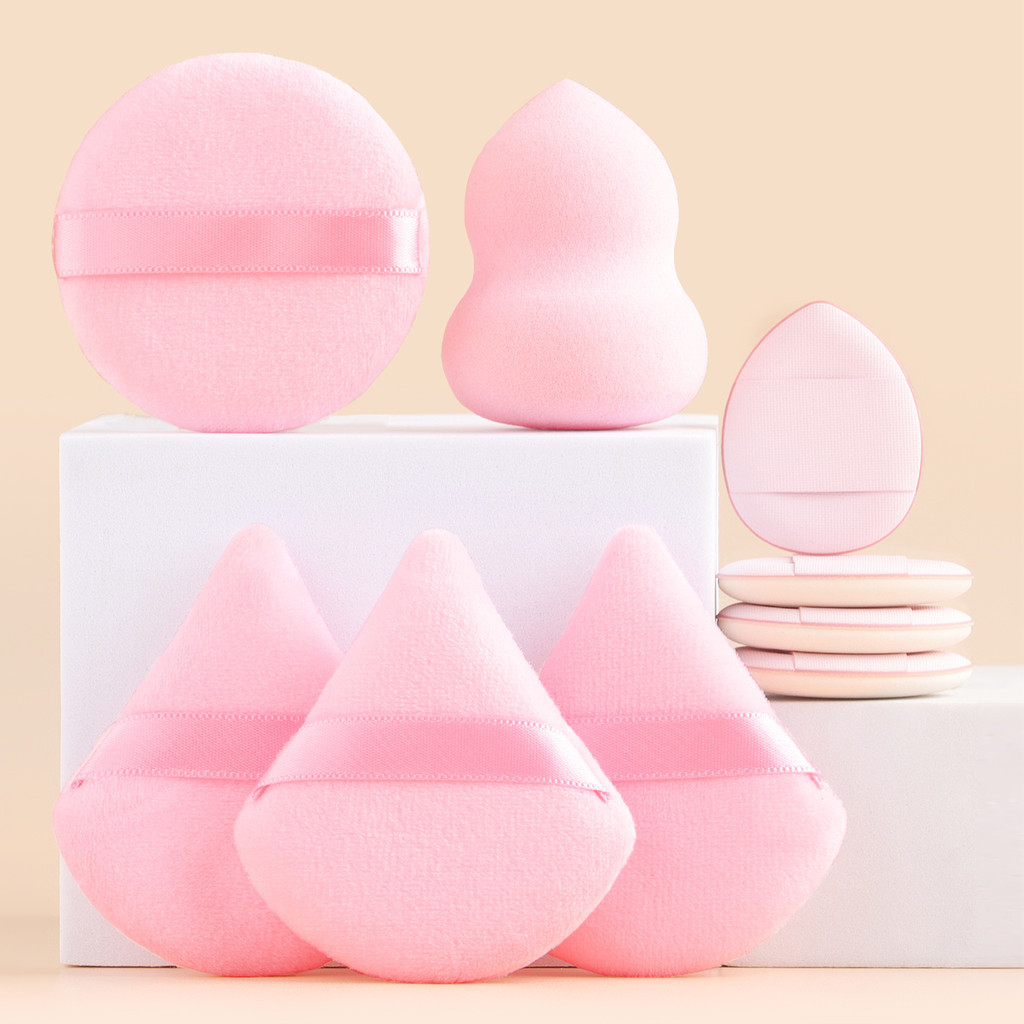 Esponja de maquiagem-9 peças,design em forma de leque,para uso molhado ...