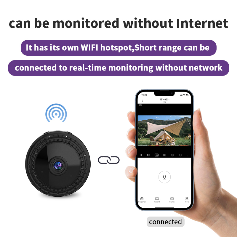 A10 100W HD Pixel Sem Fio Wifi Rotativo Bateria Inteligente Mini Câmera ...