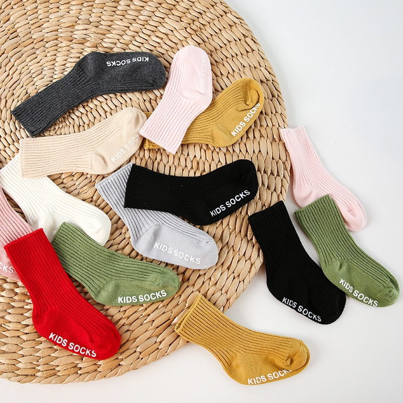 5 Pares de Meias de Bebê de Mola Fina para Outono, Algodão Puro, Boca ...