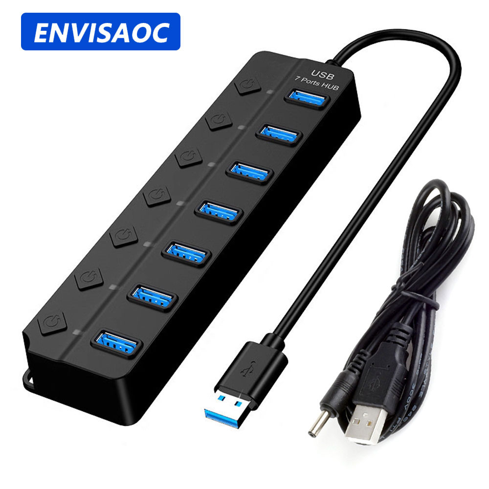 Divisor De Hub USB Com Interruptor Individual Adaptador Multi-Portas ...