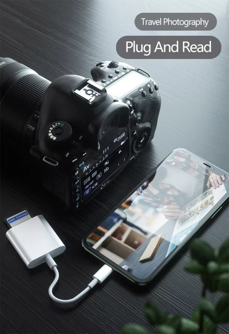 Adaptador OTG 2 em 1 TF SD Card Reader para PC Laptop iPhone 16 Multi ...