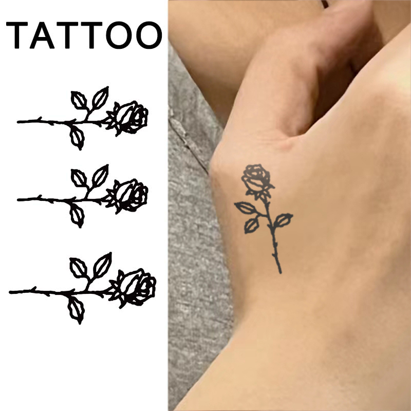 Adesivos De Tatuagem Temporários 3 Rosas à Prova DÁgua 1 2 Semanas