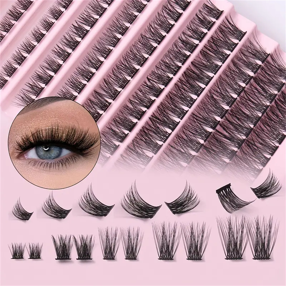 120pcs Cluster Lashes 8-16mm Wispy Individual Natural Look D Curl ...