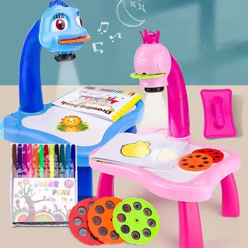 Projetor Infantil Led Mesa De Desenho De Arte Brinquedos De Pintura ...