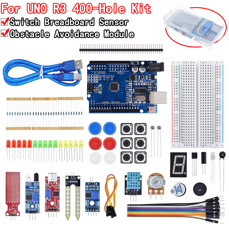 Kit Básico Para Iniciantes Arduino Uno Set R3 DIY-Tábua R3/Pão + Caixa ...
