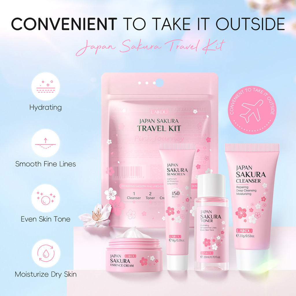 LAIKOU Japão Sakura Kit De Viagem Conjunto De Cuidados Com A Pele ...