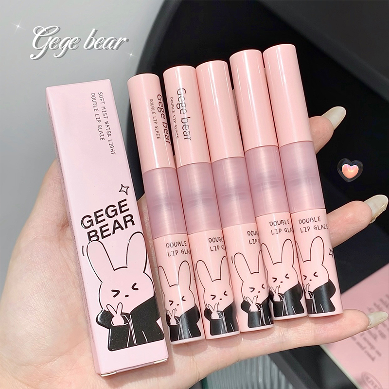 Gege bear Double-headed Lip Glaze Water Light Mirror Matte Velvet Lama ...