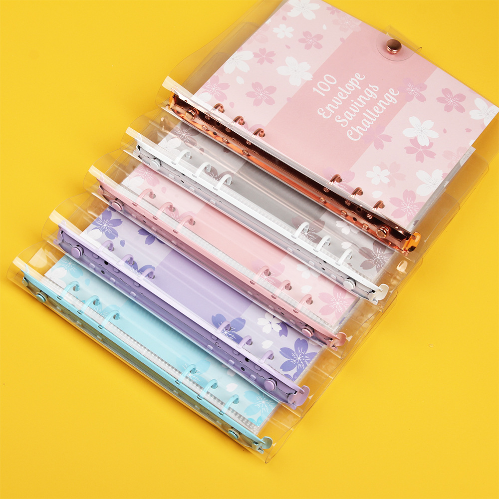 Envelope Caderno de 100 Dias de Economia de Dinheiro com Botões Flor de ...