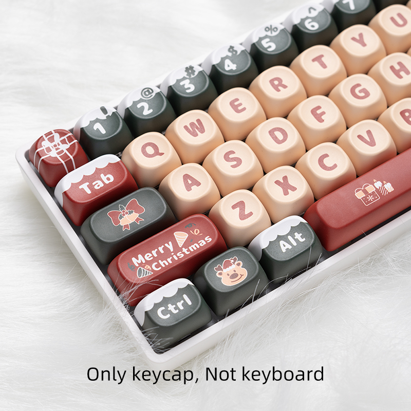 Moa Keycap Tema de Natal Sublimação Material PBT Boné de Bola para 61 ...