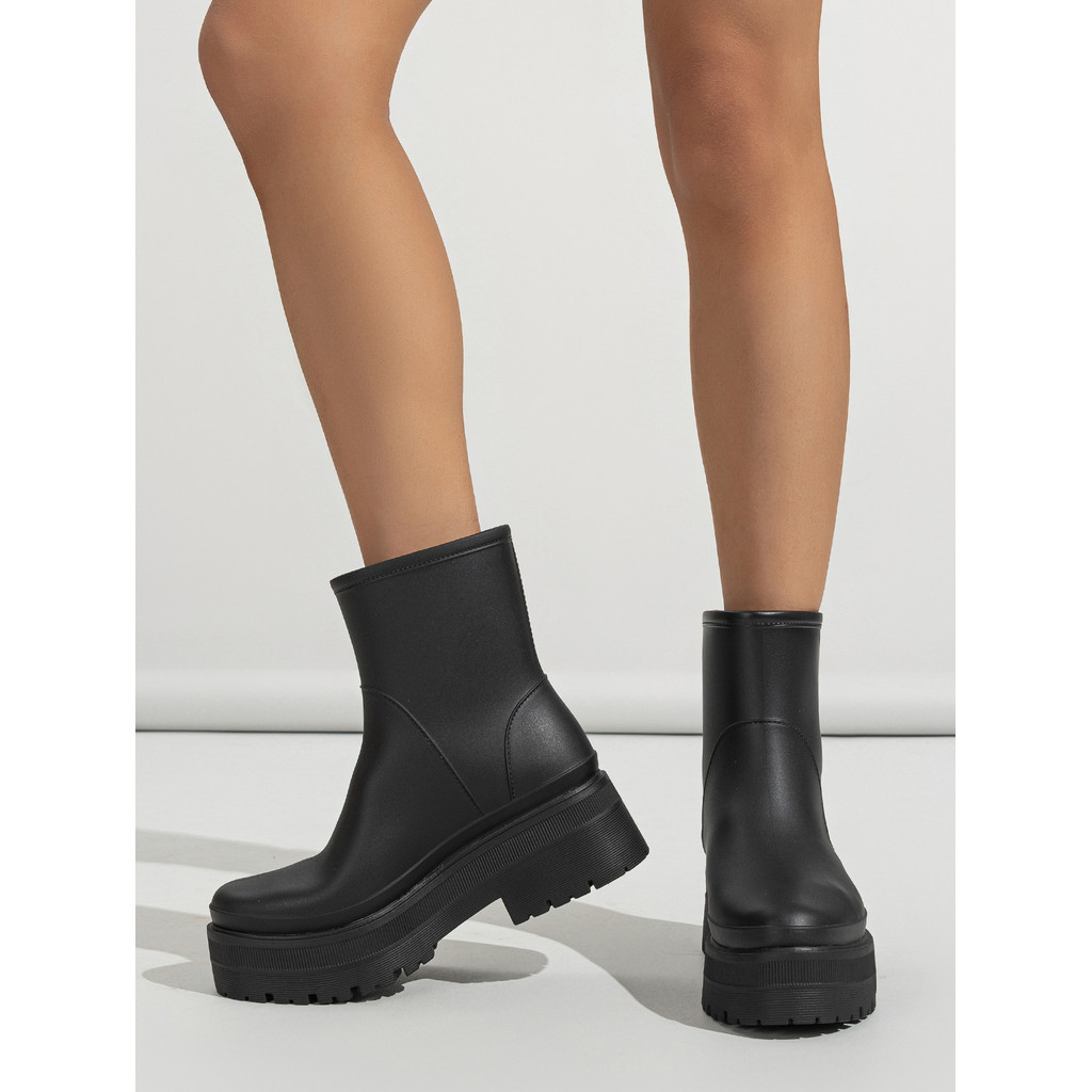 Botas de Chuva Femininas à Prova d'Água e Antiderrapantes Pretas para ...