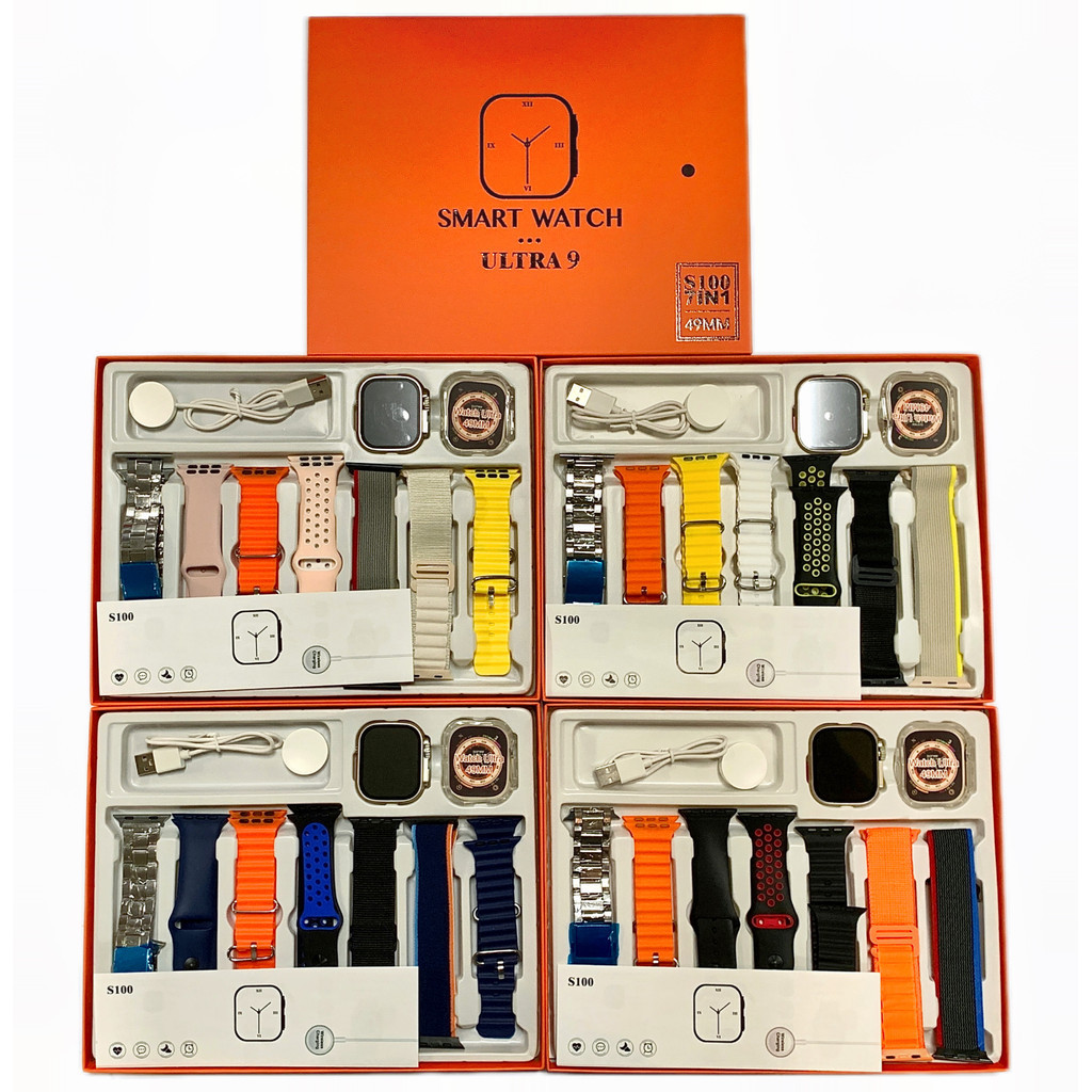 S100 Ultra 9 Novo Smartwatch Relógio Inteligente 7 Em 1 Cintas 49mm ...