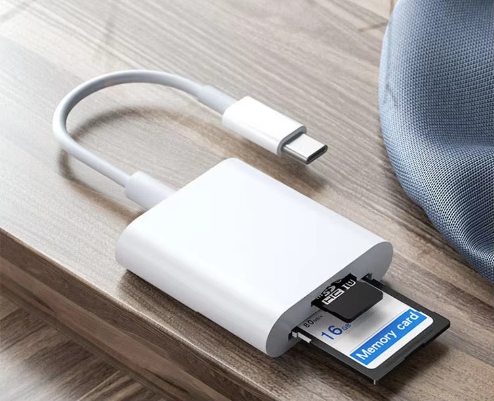 Adaptador OTG 2 em 1 TF SD Card Reader para PC Laptop iPhone 16 Multi ...