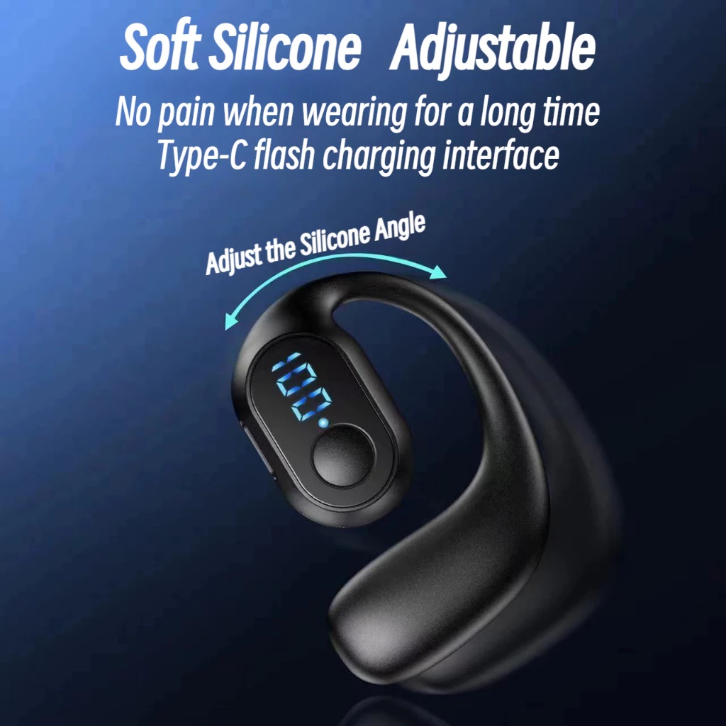 OWS display Digital Fones De Ouvido Únicos Fone Sem Fio Tipo Gancho De ...