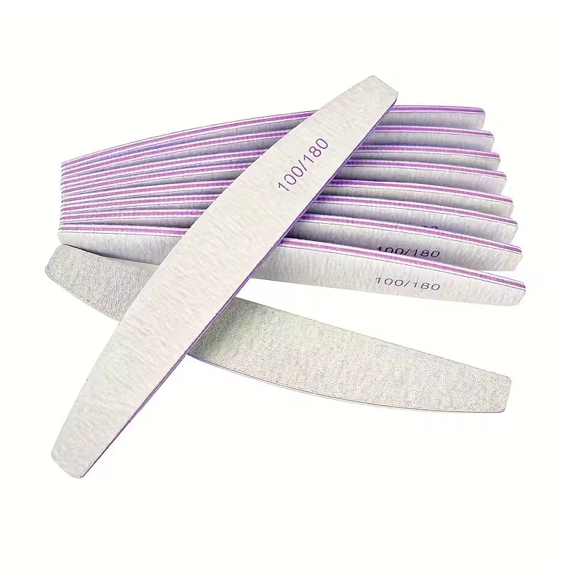 10 Pçs 100/180 Lixas De Unhas E Amortecedores Profissional Dupla Face ...