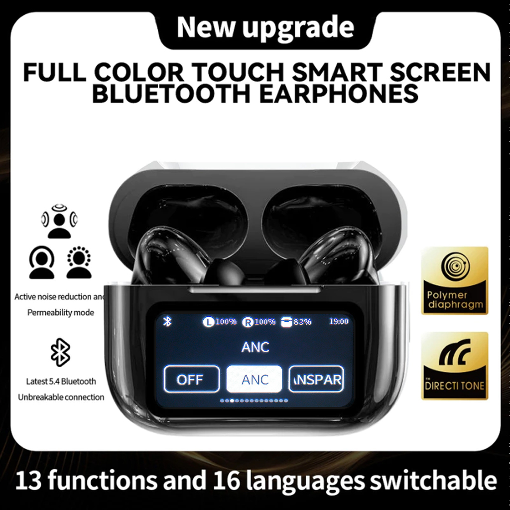TWS Earbud A9 Pro Sem Fio Bluetooth Fone De Ouvido ANC ENC Cancelamento ...