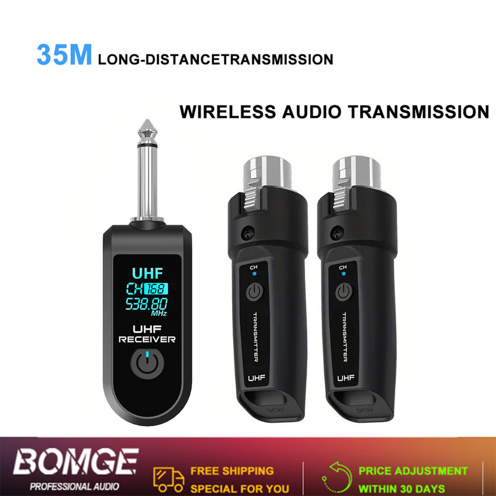 Microfone BOMGE Sistema De Transmissão Sem Fio UHF plug and play anti ...
