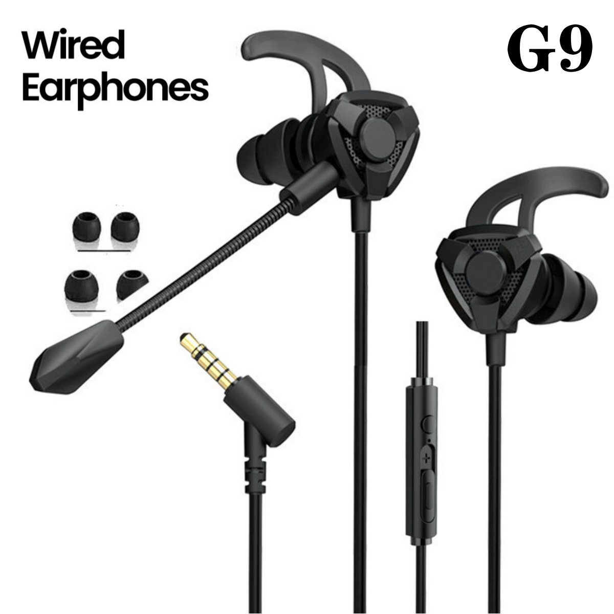 Fones de Ouvido Gamer Dual Driver G9 3,5 mm com Fio 3D Estéreo Redução ...