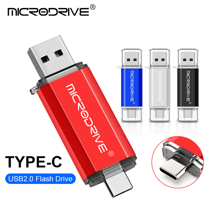 Novo Pen Drive Microdrive Flash de 32GB, 64GB e 128GB USB Tipo C, Alta ...